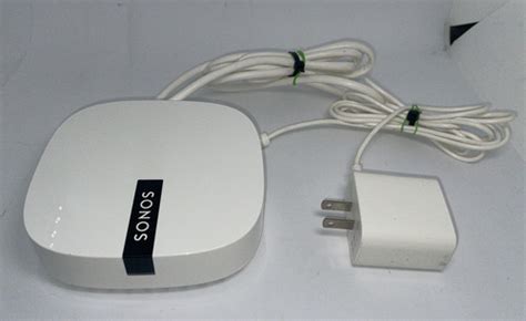 Sonos Boost Wireless Speaker Transmitter White W Power Cord And Ethernet Cable Ebay