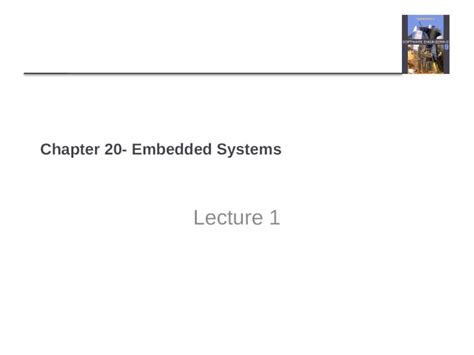 pptx chapter 20 embedded systems lecture 1 topics covered embedded