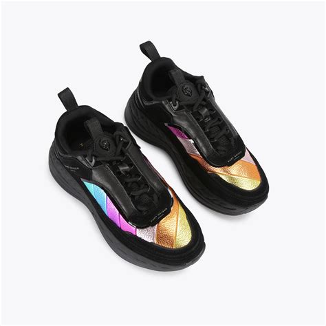 Kensington Pump Sneaker Black Stripe Sneaker By Kurt Geiger London