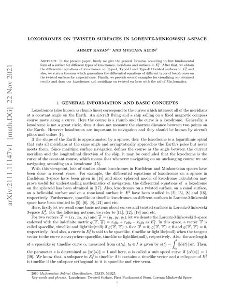 Pdf Loxodromes On Twisted Surfaces In Lorentz Minkowski 3 Space