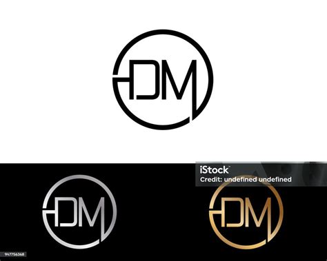 Dm Circle Shape Letter Design Stock Illustration Download Image Now