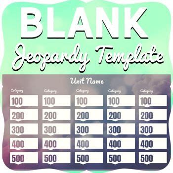 Blank Jeopardy Game Template Editable Built In Google Slides