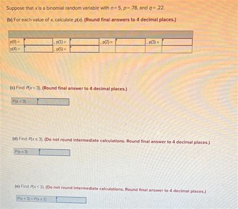 solved suppose that x is a binomial random variable with