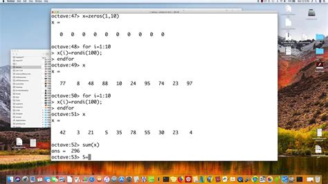Intro To Octave For Loops With Arrays Youtube