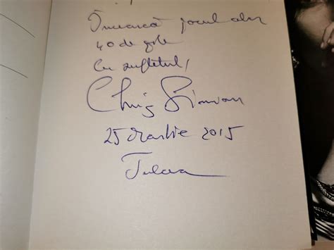 Chris Simion 40 Ds Zile Ce Ne Spunem Când Nu Ne Vorbim Cu Autograf