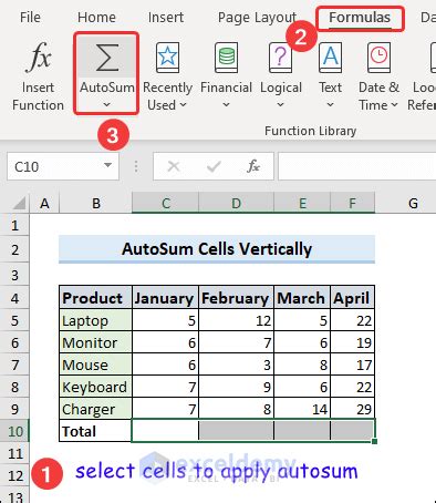 AutoSum In Excel Complete Guideline ExcelDemy