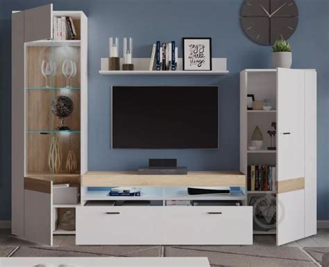 ᐉ Гостиная Эго SOKME белый/дуб сонома • Купить в Киеве, Украине ...