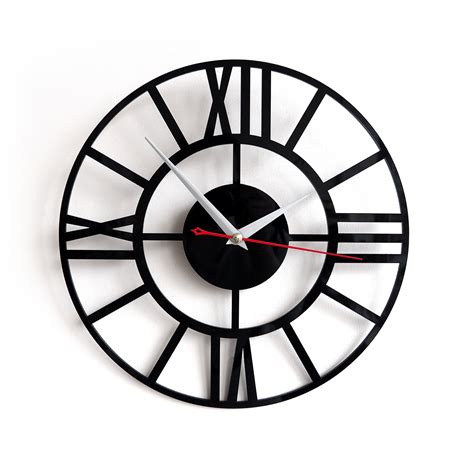 Настенные часы бесшумные Лофт черные 30 см — Roomton Хороший тон в интерьере