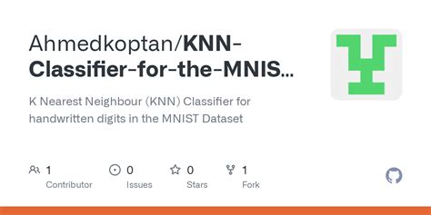 Github Ahmedkoptanknn Classifier For The Mnist Dataset K Nearest