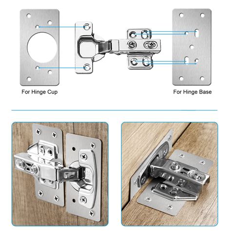 12 Pack Stainless Steel Cabinet Hinge Repair Kit Door