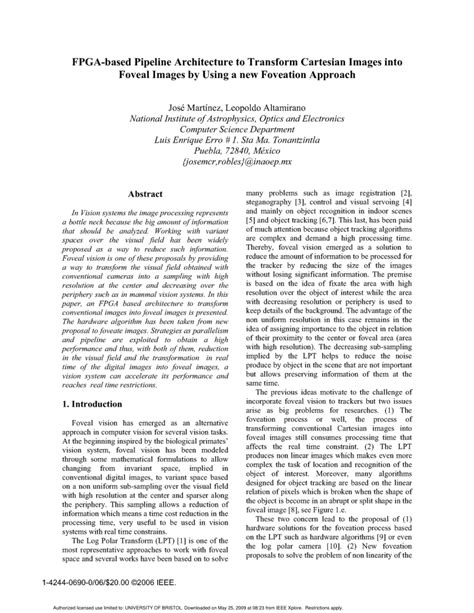 Pdf Fpga Based Pipeline Architecture To Transform Cartesian Images