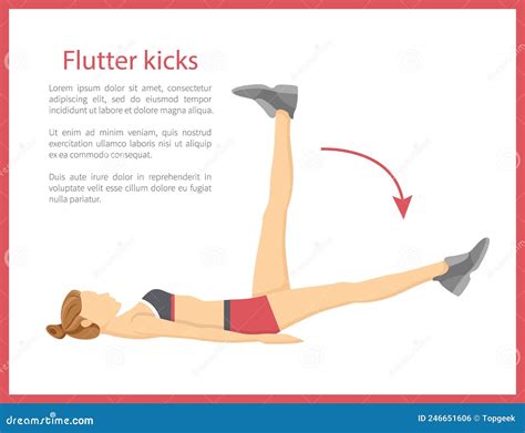 Flutter Kicks Sport Exersice Silhouettes Of Woman Doing Exercise