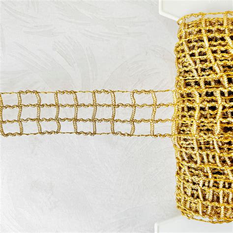 Metallic Wired Mesh Lattice Braid Rose Mille