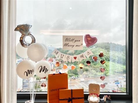 답 프로포즈 웨딩 풍선 가랜드 세트 아이디어스