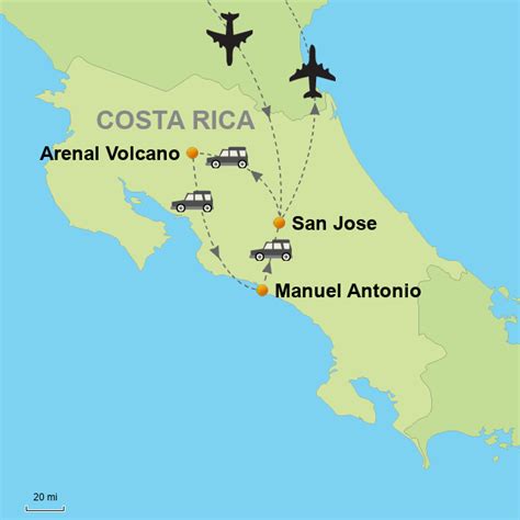 Arenal Volcano Costa Rica Map