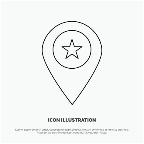 Star Location Map Marker Pin Line Icon Vector 13514743 Vector Art At