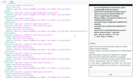 error starting domain pcie root port in use by ich9 intel hda