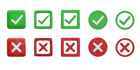 Check Mark And Cross Mark Symbols Icon Buttons With Checkmark And Cross Right Checkmark Symbol