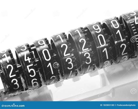 Many Numbers On An Old Analog Type Counter Stock Photo Image Of Metering Counting