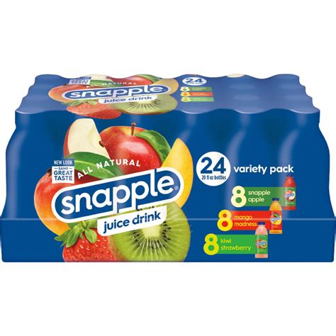 Snapple Juice Drink Variety Pack 20 Fl Oz Bottles 24 Pk