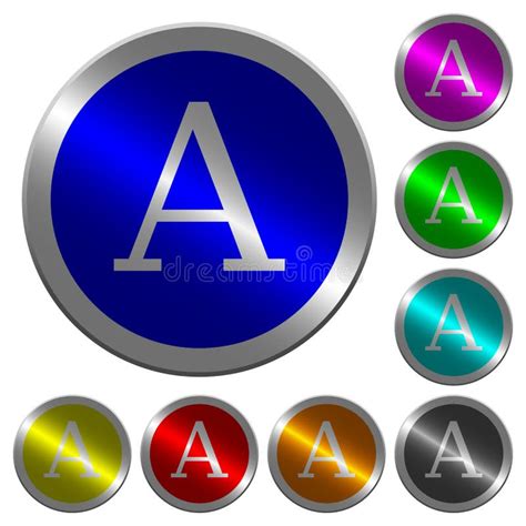 Character Font Luminous Coin Like Round Color Buttons Stock Vector Illustration Of Printing