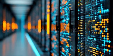Data Center With Servers And Digital Connections Generative Ai Stock Image Image Of Security