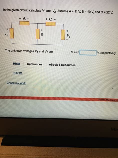 solved in the given circuit calculate v1 and v2 a c the
