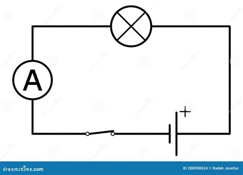 Schematic Connection Of The Ammeter In The Electrical Circuit Stock Illustration Illustration
