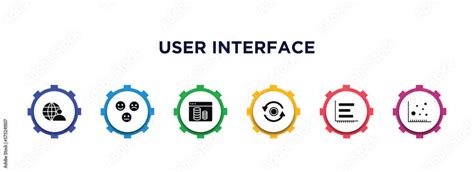 User Interface Filled Icons With Infographic Template Glyph Icons Such