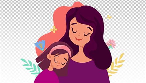 تصویر Png کاراکتر کارتونی مادر و دختر بچه فری پیک ایرانی پیک فری