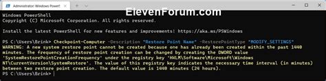 Change System Restore Point Creation Frequency In Windows 11 Windows