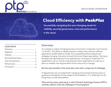 Cloud Efficiency With Peakplus™ Ptp News