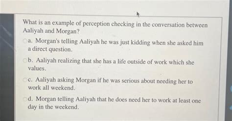 What Is An Example Of Perception Checking In The