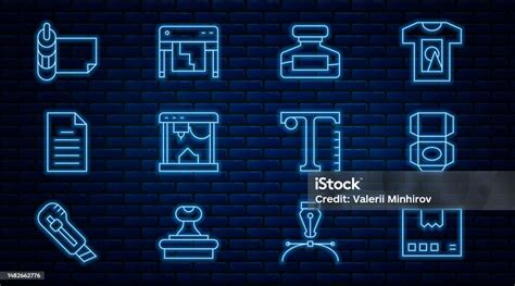 라인 판지 골판지 상자 잉크 병 3d 프린터 파일 문서 용지 롤 텍스트 및 플로터 아이콘을 설정합니다 벡터 교통에 대한 스톡 벡터 아트 및 기타 이미지 Istock