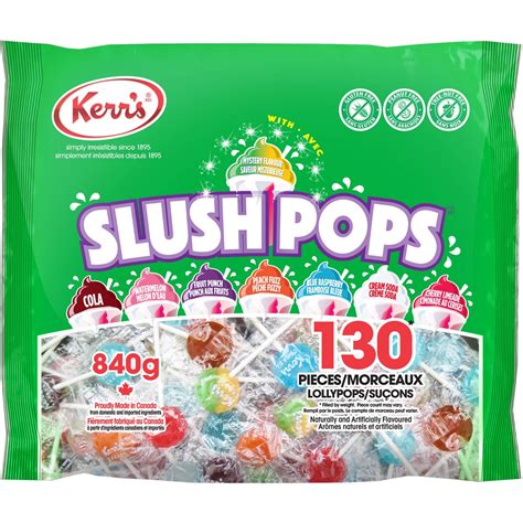 Slush Pops Lollipops Assorted Slush Flavours Multi Coloured 130 Pk Hard Candy For Birthday