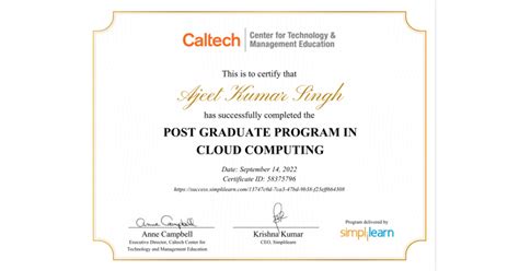 Ajeet Kumar Singh On Linkedin Post Graduate Program In Cloud Computing
