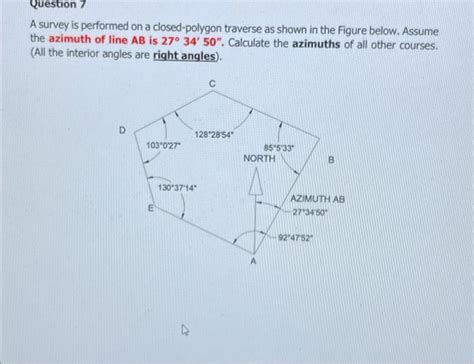 Question 7 A Survey Is Performed On A Closed Polygon
