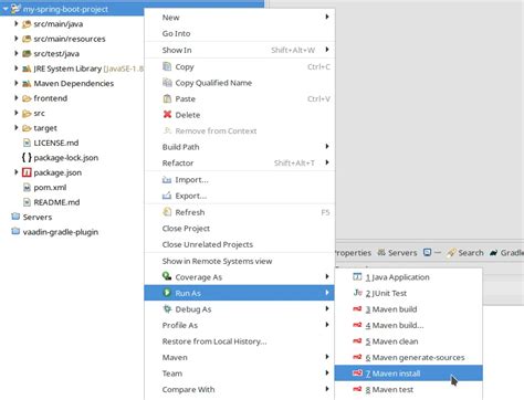 Starting A Vaadin Project In Eclipse Starting A Project Get Started Flow Vaadin Docs