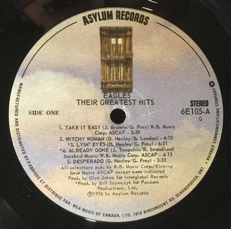 The Eagles Their Greatest Hits 1971 1975 Lp Premium Quality