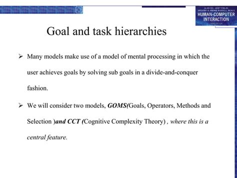 Human Computer Interaction Cognitive Modelsppt