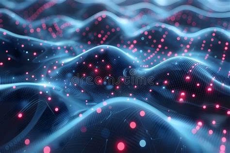 Futuristic Digital Waveform With Neon Particles For Technology Design