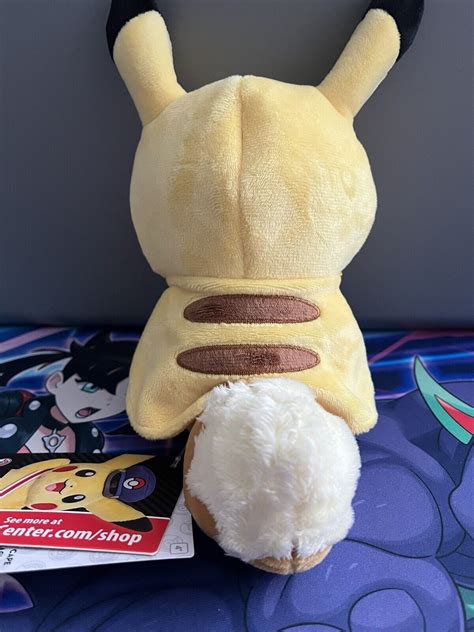 Mavin Authentic Pokemon Center Eevee Wearing Pikachu Cape Plush Rare Nwt