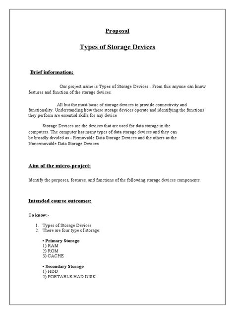 types of storage devices proposal pdf computer data storage floppy disk