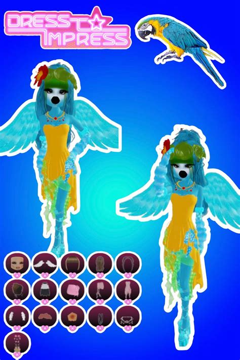 Blue Macaw Dti Fit 🦜🩵 Dress To Impress Nature Dress Themed Outfits