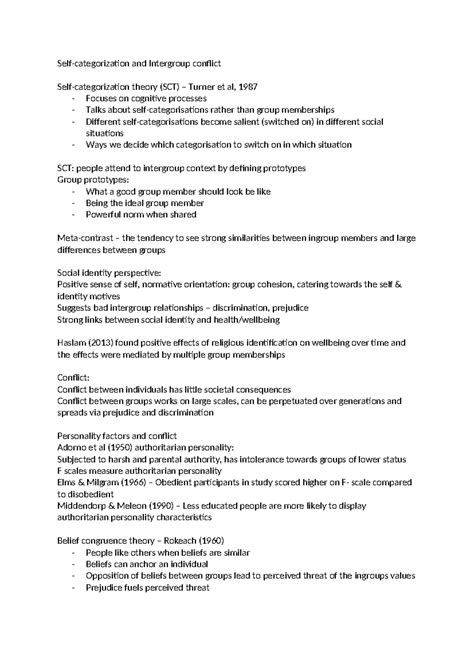 self categorization revision self categorization and intergroup
