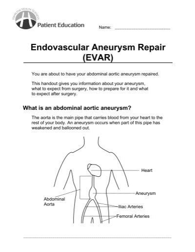Endovascular Aneurysm Repair Evar