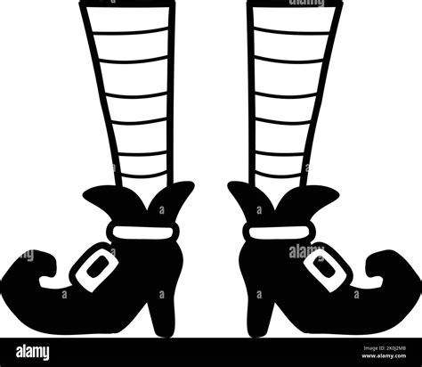 Hand Drawn Witch Shoes Illustration Isolated On Background Stock Vector