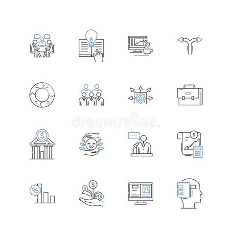 Employee Evaluation Line Icons Collection Assessment Performance