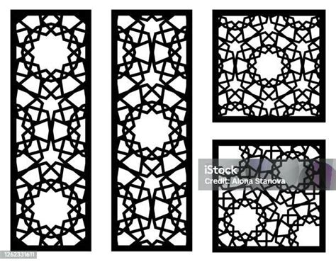 레이저 컷 벡터 패널 키트 Cnc 장식 템플릿 잘리 디자인 인테리어 파티션 이슬람 아랍어 레이저 절단 0명에 대한 스톡 벡터 아트 및 기타 이미지 Istock