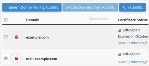 How To Include Or Exclude A Domain From Autossl In Cpanel Host Duplex Knowledgebase